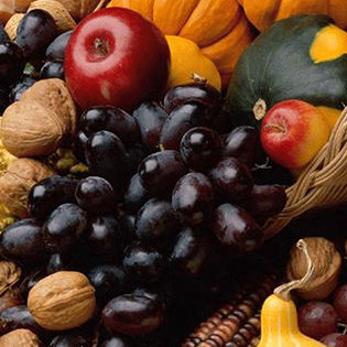 Thanksgiving Cornucopia Horn Fruits Facebook Cover - Holidays