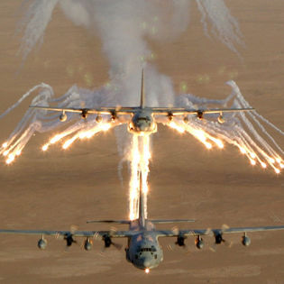 Lockheed AC 130 Gunship Flares Facebook Cover - Vehicles
